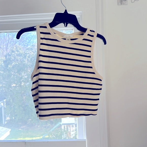 H&M | Tops | Hm Striped Crop Tank | Poshmark